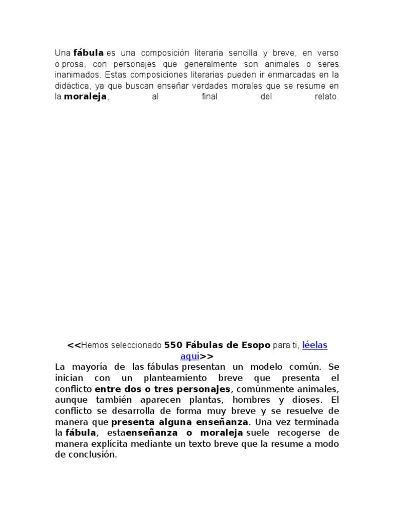 Informe de Fabula | PDF | Fábula | Science