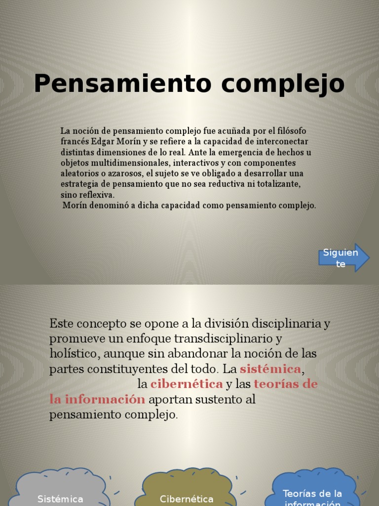 Pensamiento Complejo | PDF | Complejidad | Conocimiento