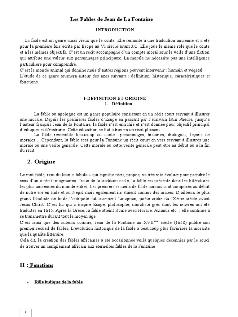 Les Fables de Jean de La Fontaine | PDF | Ésope | Fable