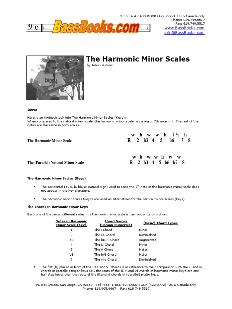 Harmonic Minor Scales Guide | PDF | Chord (Music) | Minor Scale
