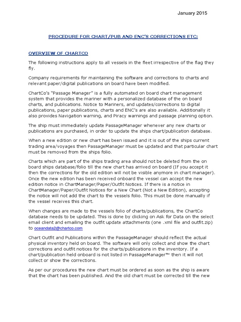 Procedures For Chart, Publication and ENC Corrections | PDF | Backup | Dvd