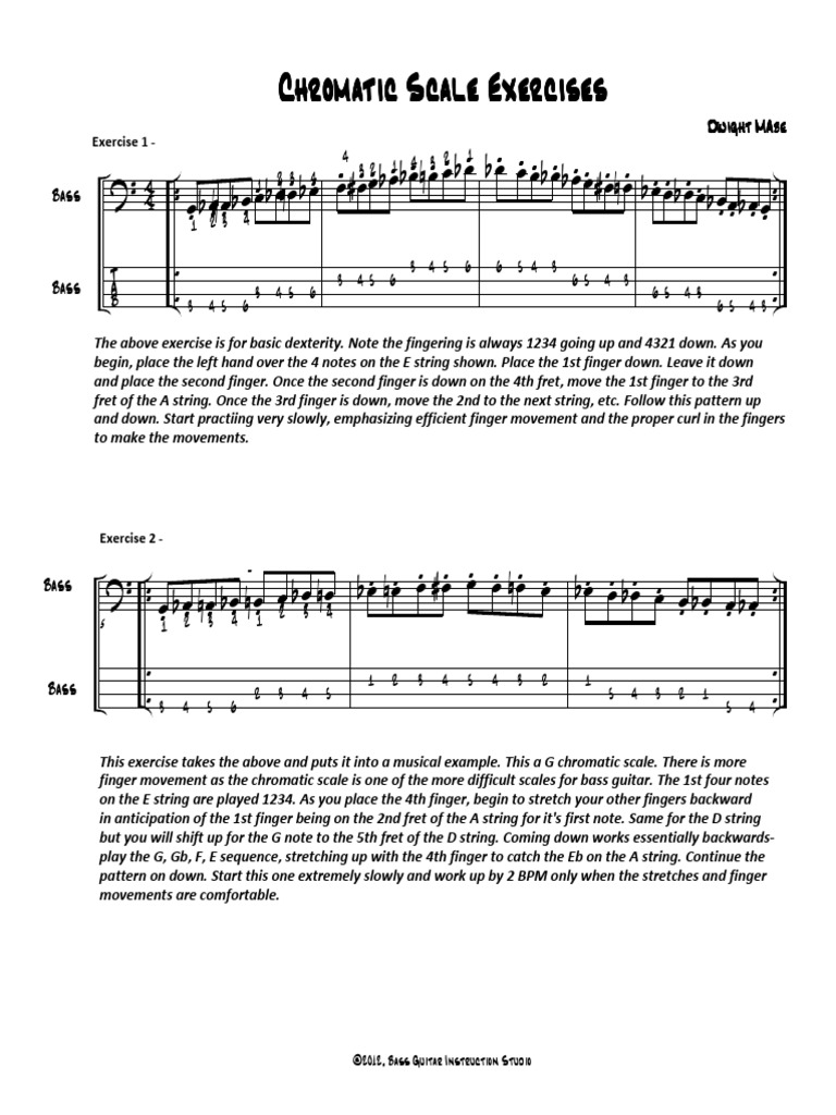 Chromatic Scale Exercises | PDF
