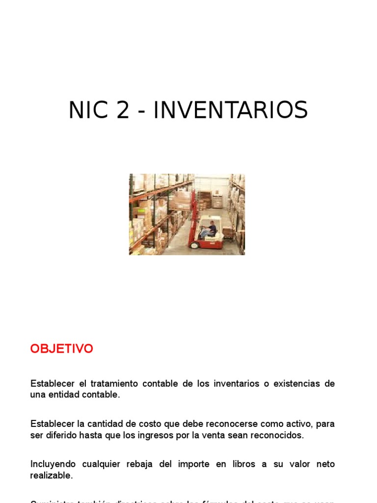 NIC 2: Tratamiento de Inventarios | PDF | Contabilidad | Costo