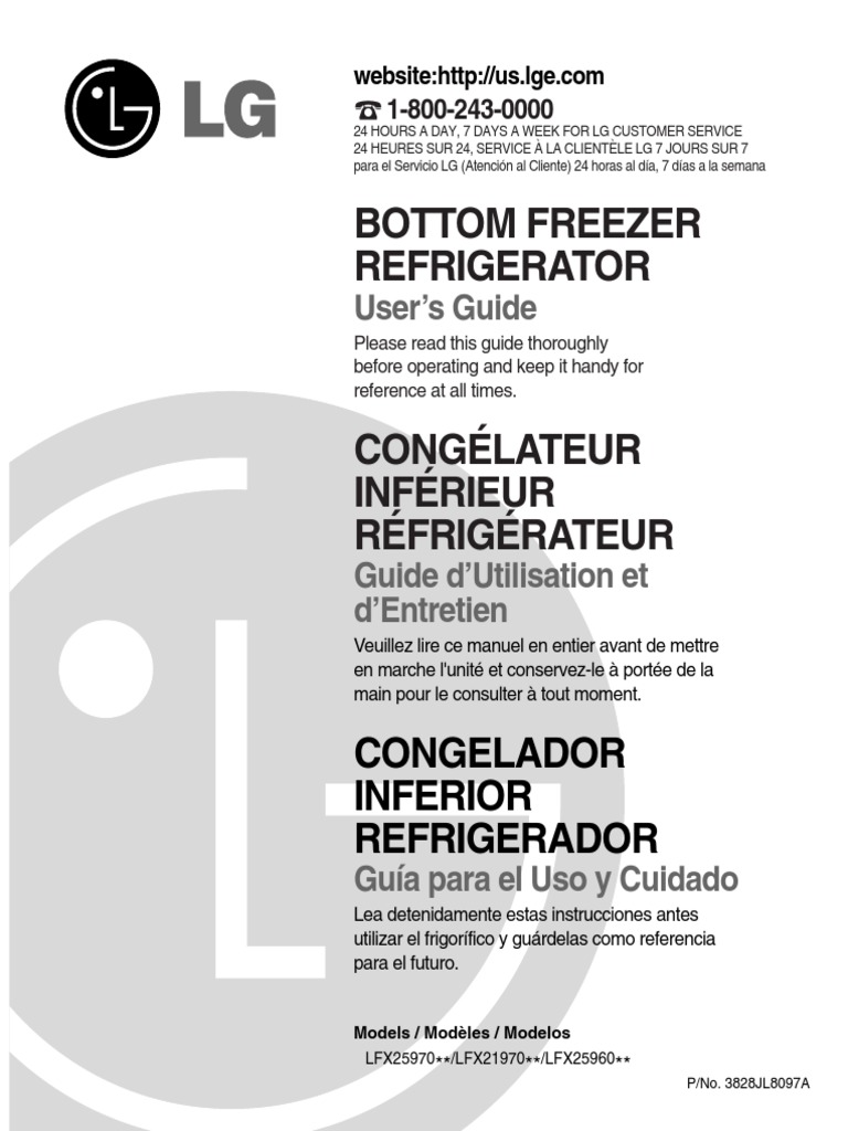 LG Refrigerator LFX25960 Owners Manual PDF | PDF | Refrigerator | Ac ...