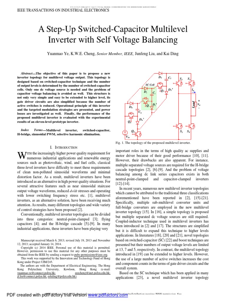A Step-Up Switched-Capacitor Multilevel | PDF | Power Inverter | Power ...