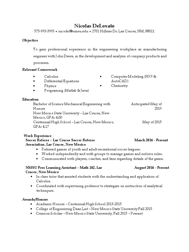 Resume John Deere | PDF