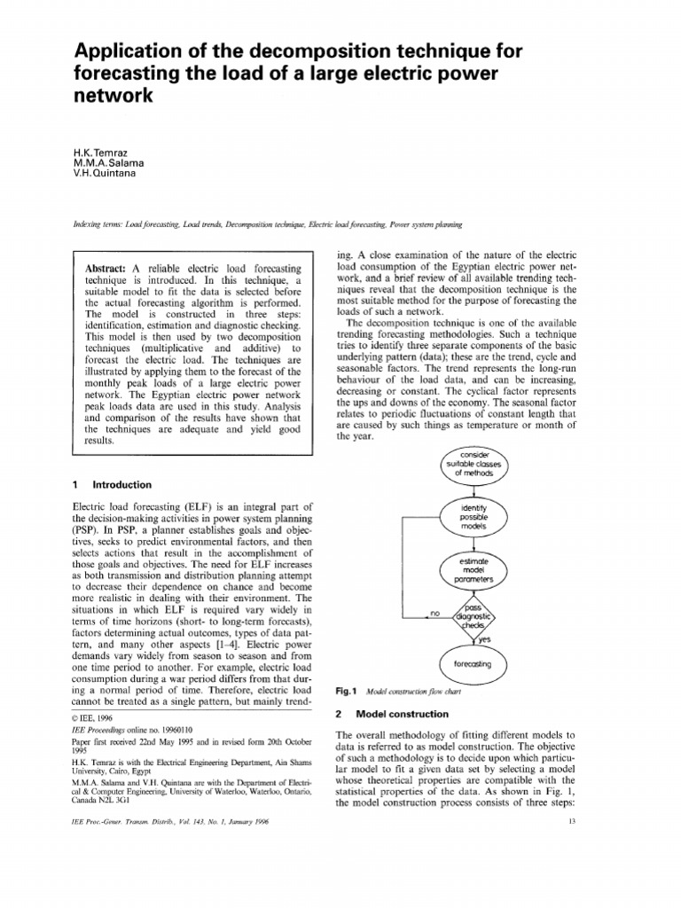 Application Of The Decomposition Technique For Forecasting The Load Of A Large Electric Power