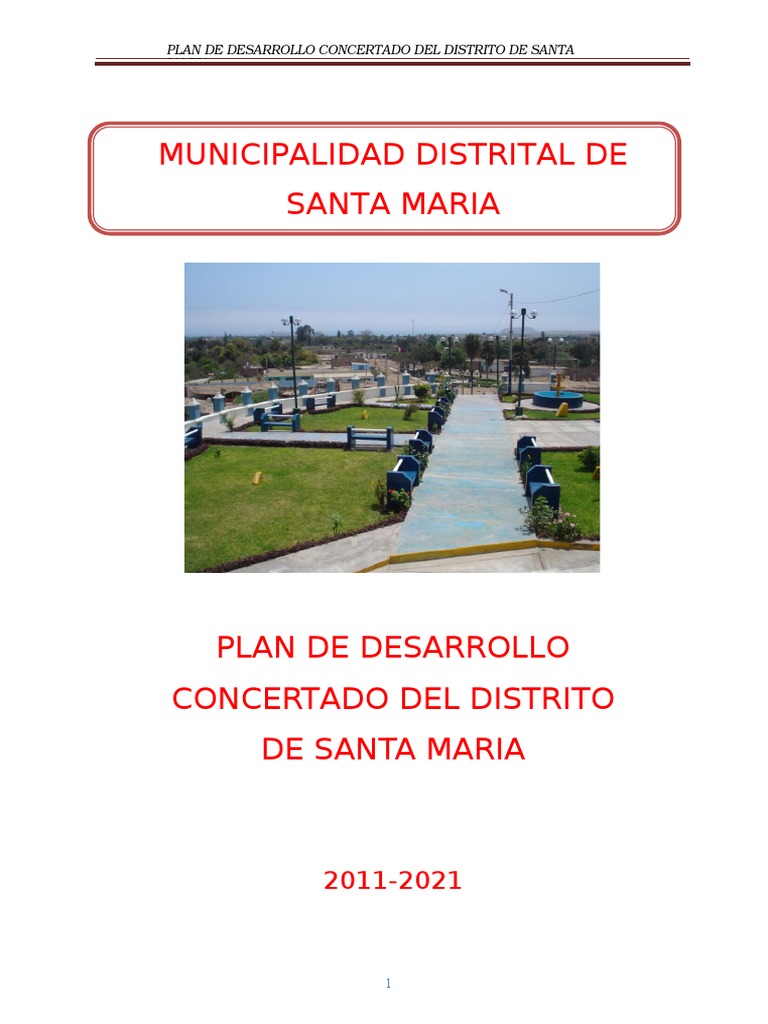 Santa Maria Plan de Desarrollo Concertado Distrital | PDF ...