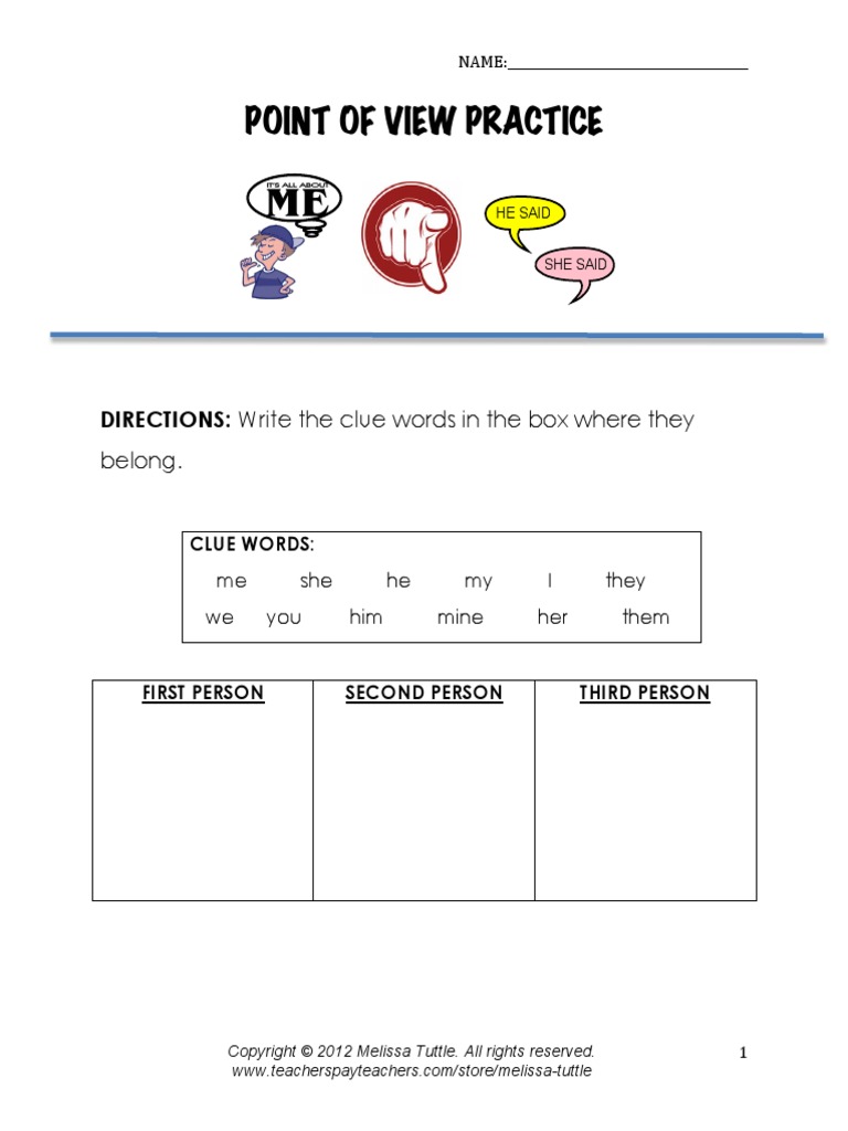 POINT OF VIEW PRACTICE Worksheet PDF | PDF | Narration | Leisure