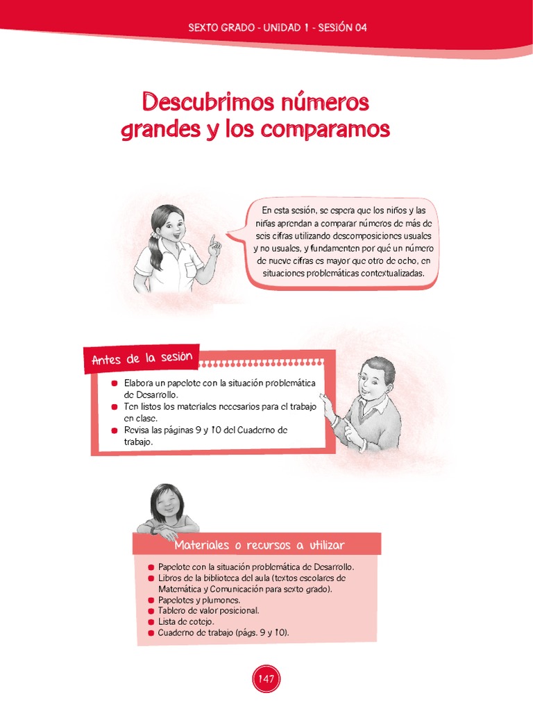 Comparación de Números Naturales 6° | PDF | Educación primaria | Cognición
