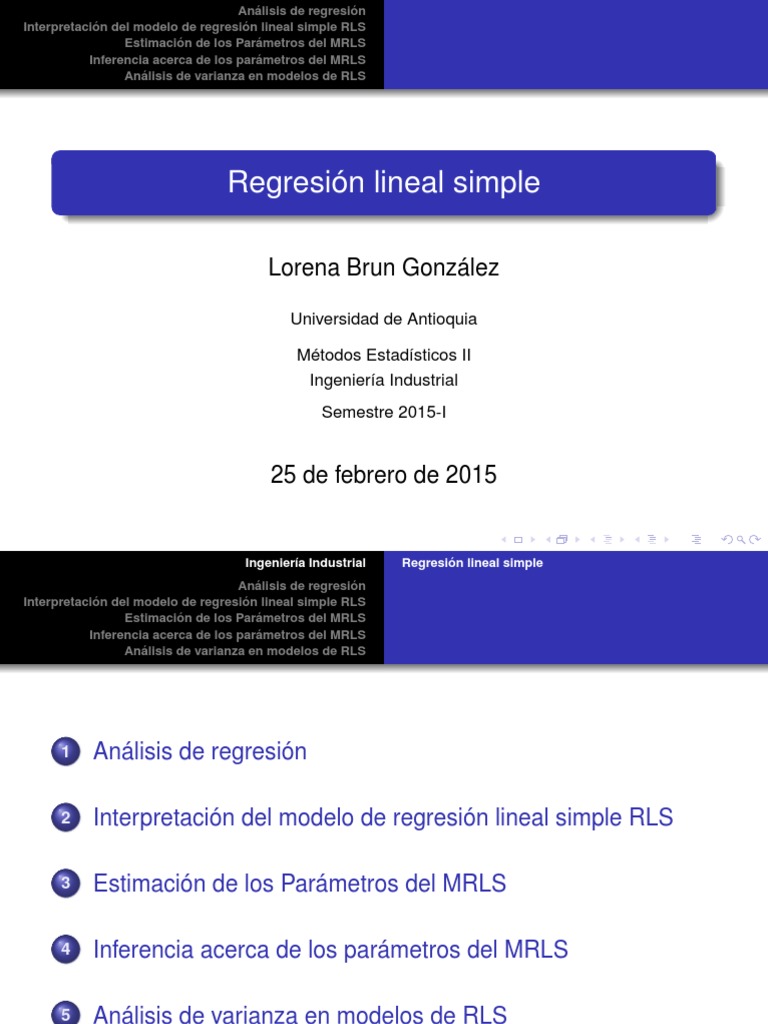 Regresion Lineal Simple | PDF | Regresión lineal | Análisis de regresión