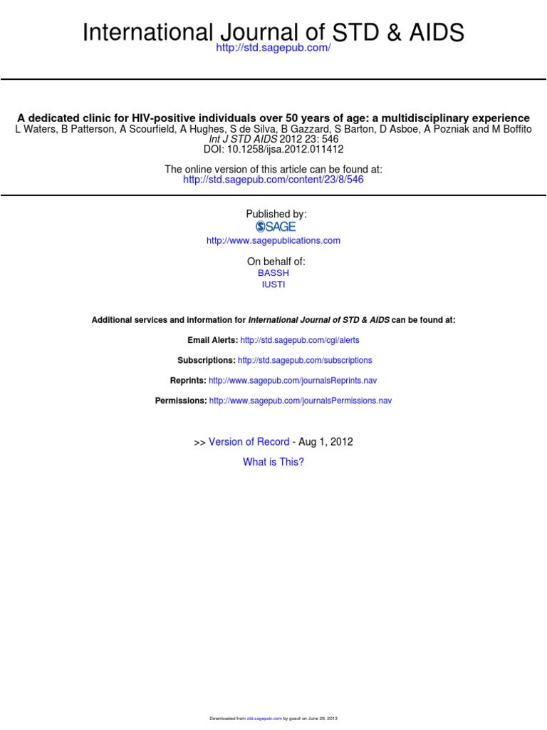 International Journal of STD & AIDS | PDF | Management Of Hiv/Aids ...