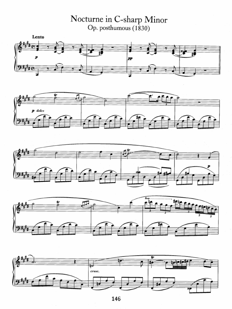 Nocturne in C Sharp Minor Op Chopin | PDF