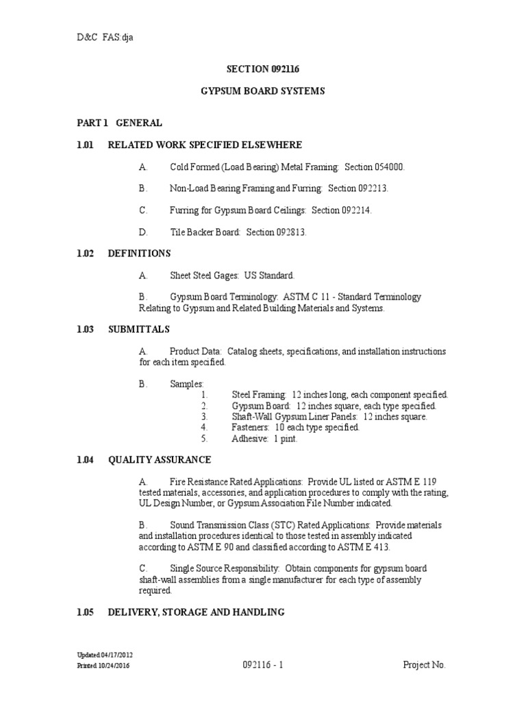 Gypsum Board Systems | PDF | Framing (Construction) | Drywall