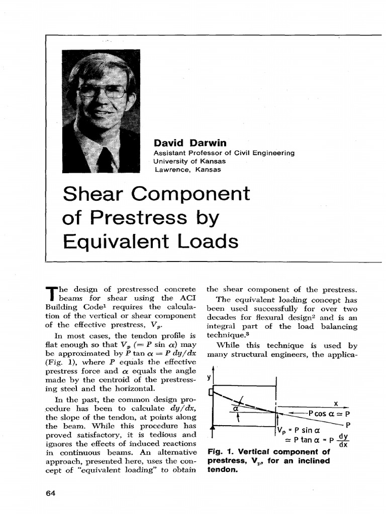 Shear Component of Presstress by Equivalent Loads | PDF | Beam ...