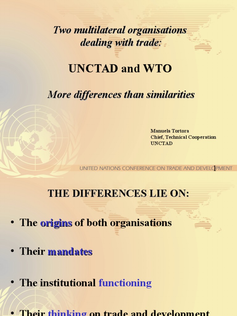 Unctad and Wto: Two Multilateral Organisations Dealing With Trade | PDF ...