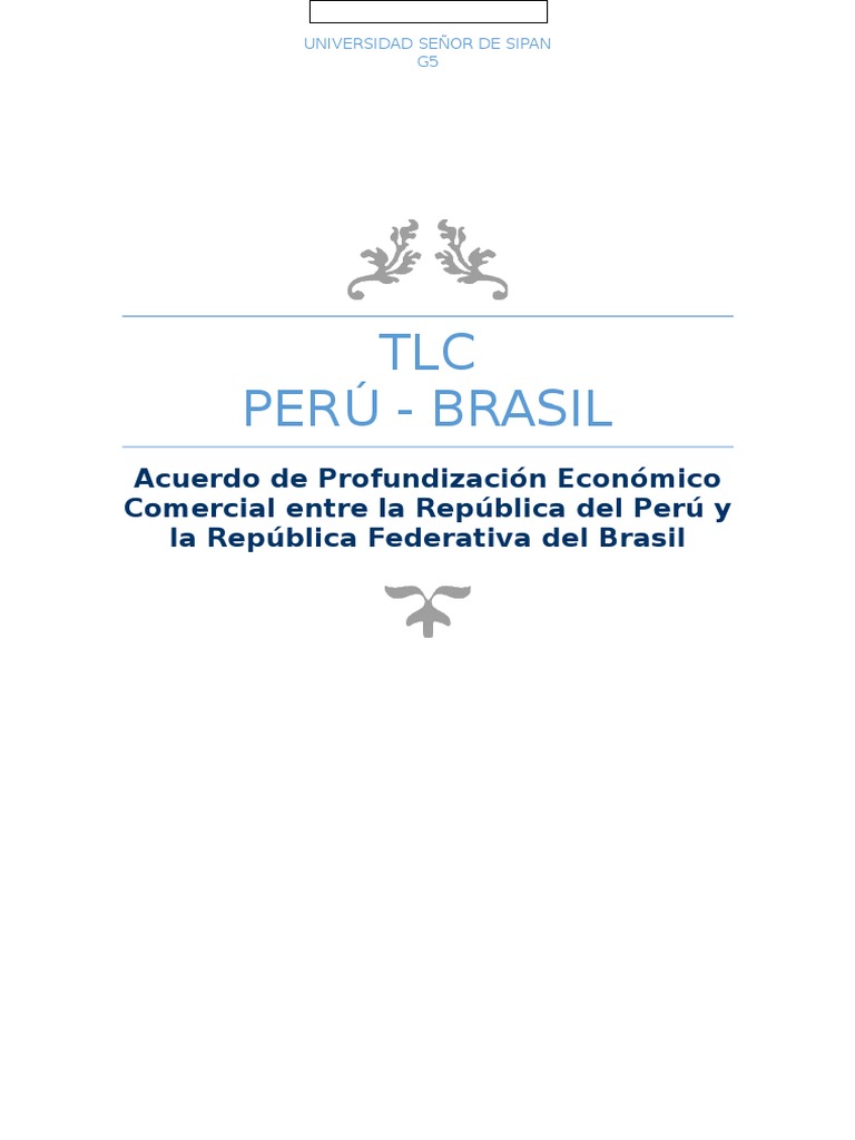 TLC Perú-Brasil: Acuerdo Comercial 2016 | PDF | Perú | Comercio