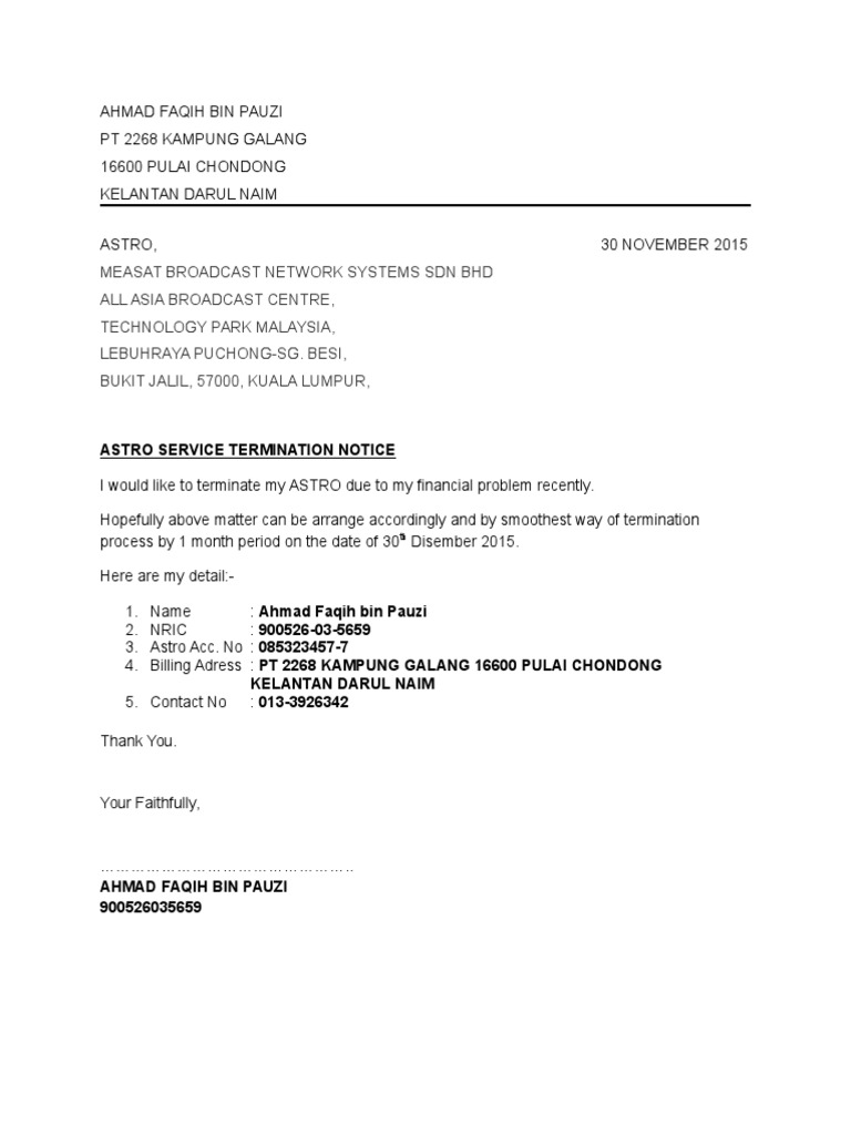 Termination Astro | PDF