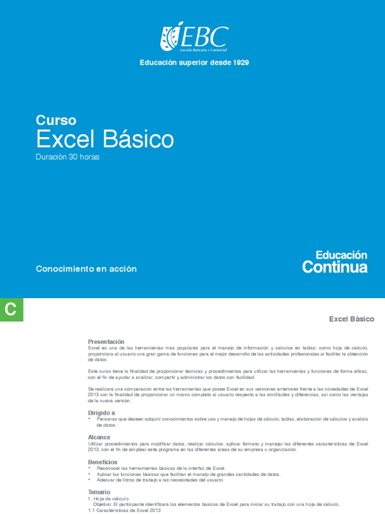 Curso Excel Basico | PDF | Microsoft Excel | Hoja de cálculo
