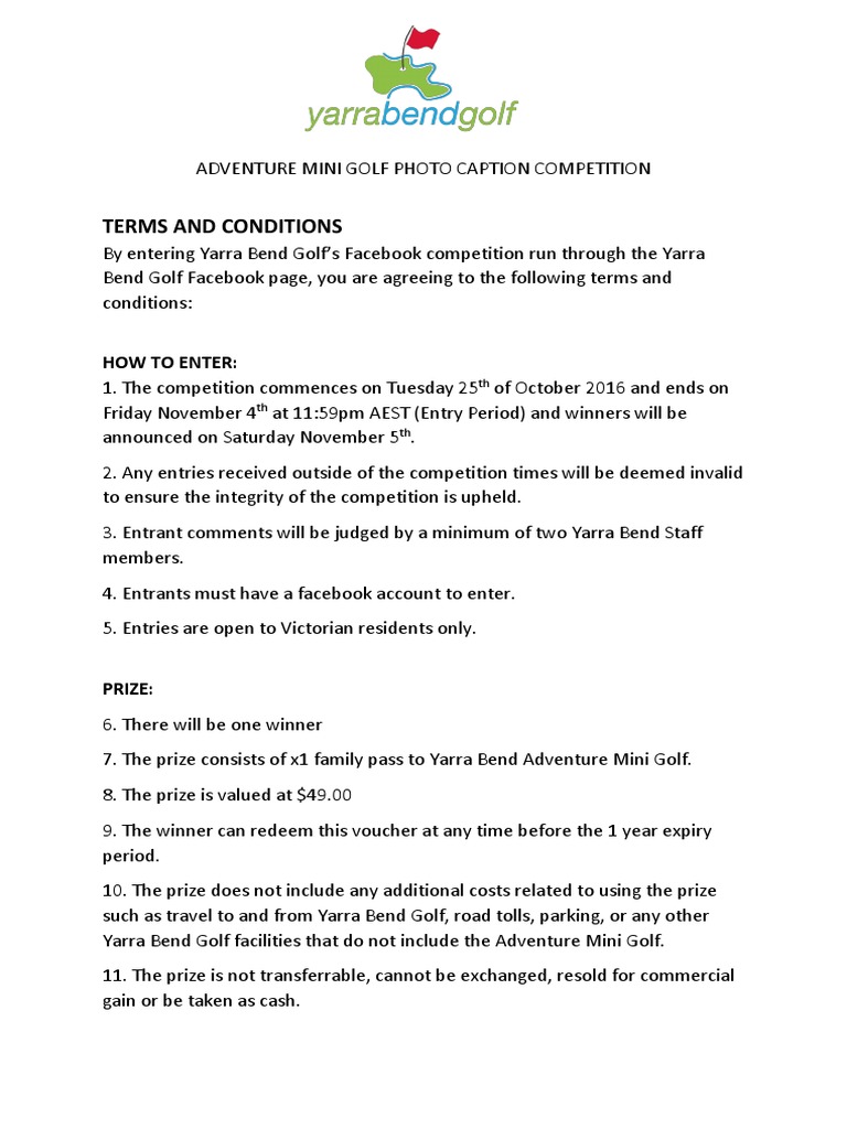Yarra Bend Mini Golf Caption Contest | PDF | Privacy | Facebook