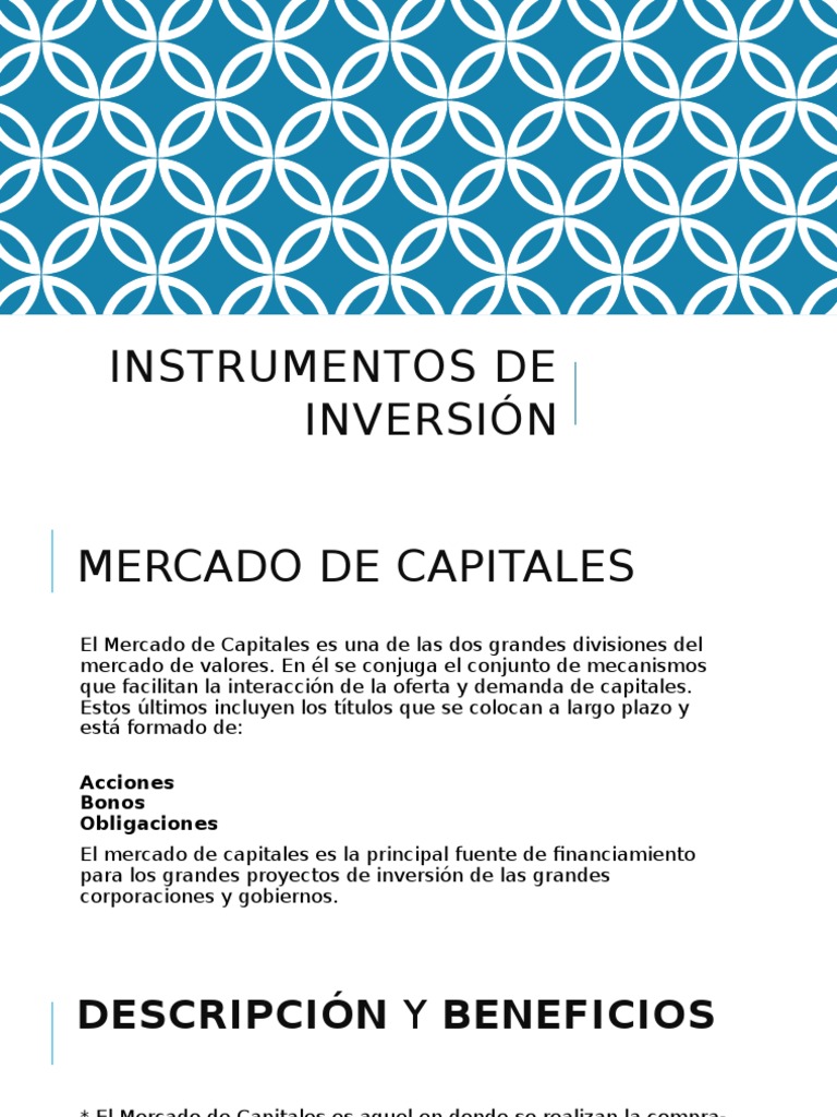 Instrumentos de Inversión | Compartir (Finanzas) | Mercado (economía)