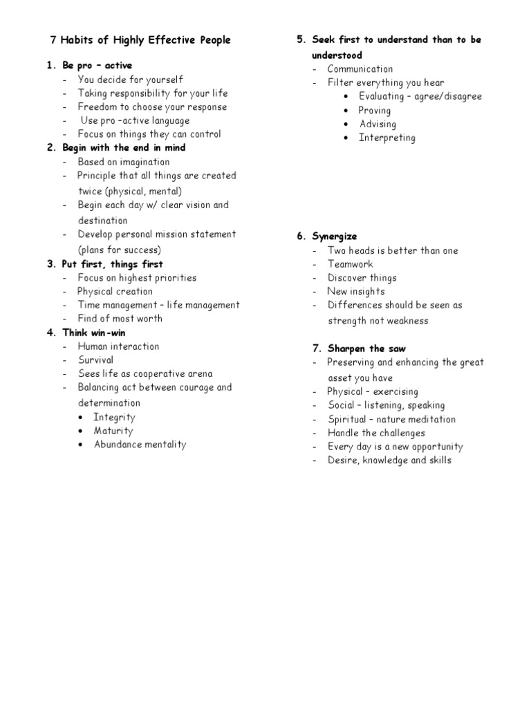 7 Habits of Highly Effective People - Eng | PDF | Self-Improvement ...