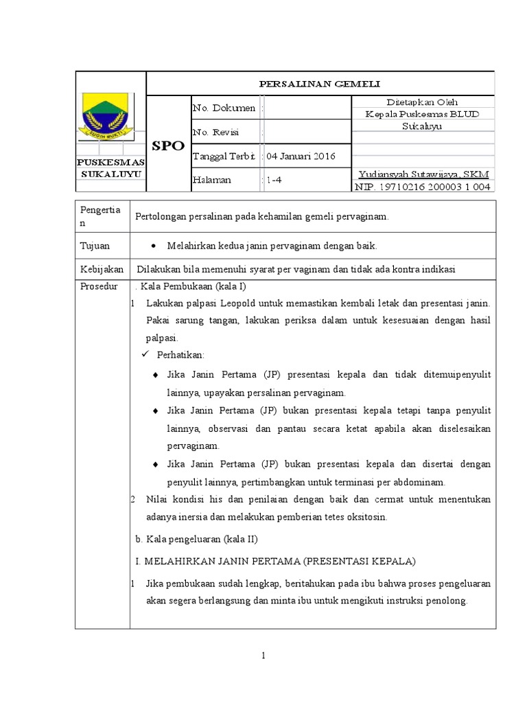 Persalinan Gemelli | PDF