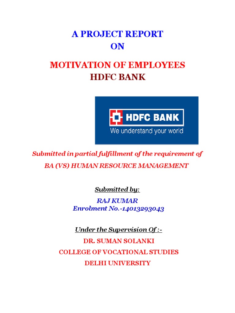 Employee Motivation Report by Raj Kumar | PDF