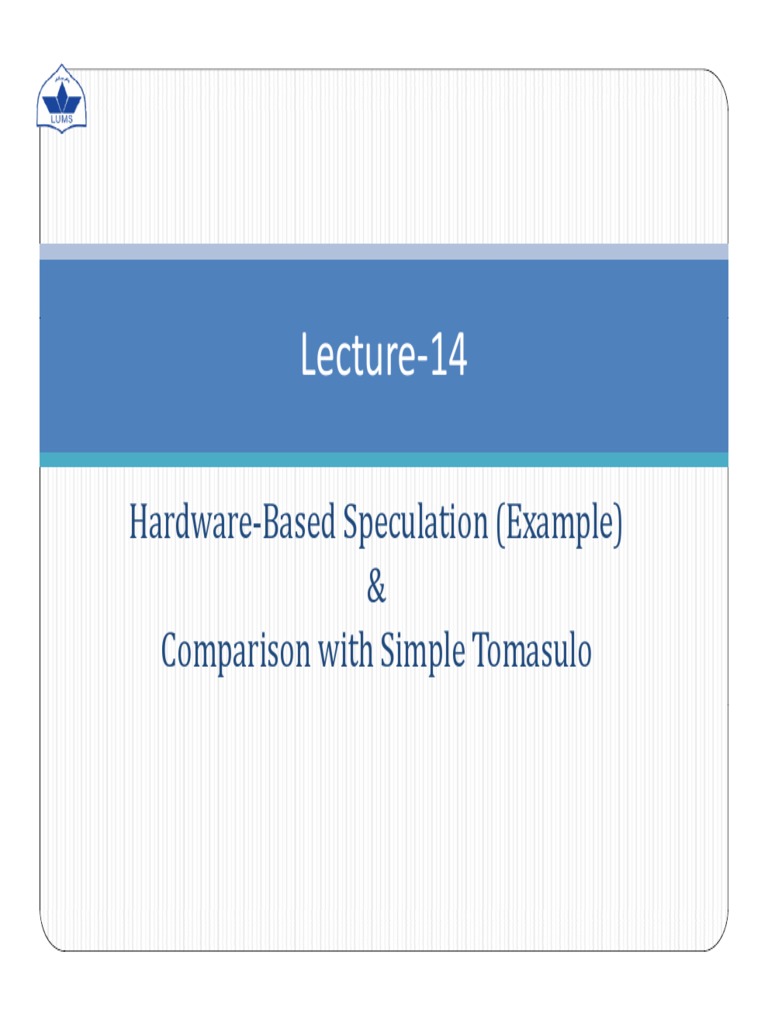 Lect14-HWSpecExample Comparison PDF | PDF | Integrated Circuit ...