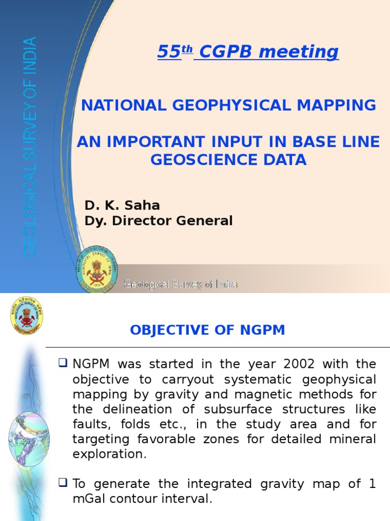55 CGPB Meeting: National Geophysical Mapping An Important Input in ...