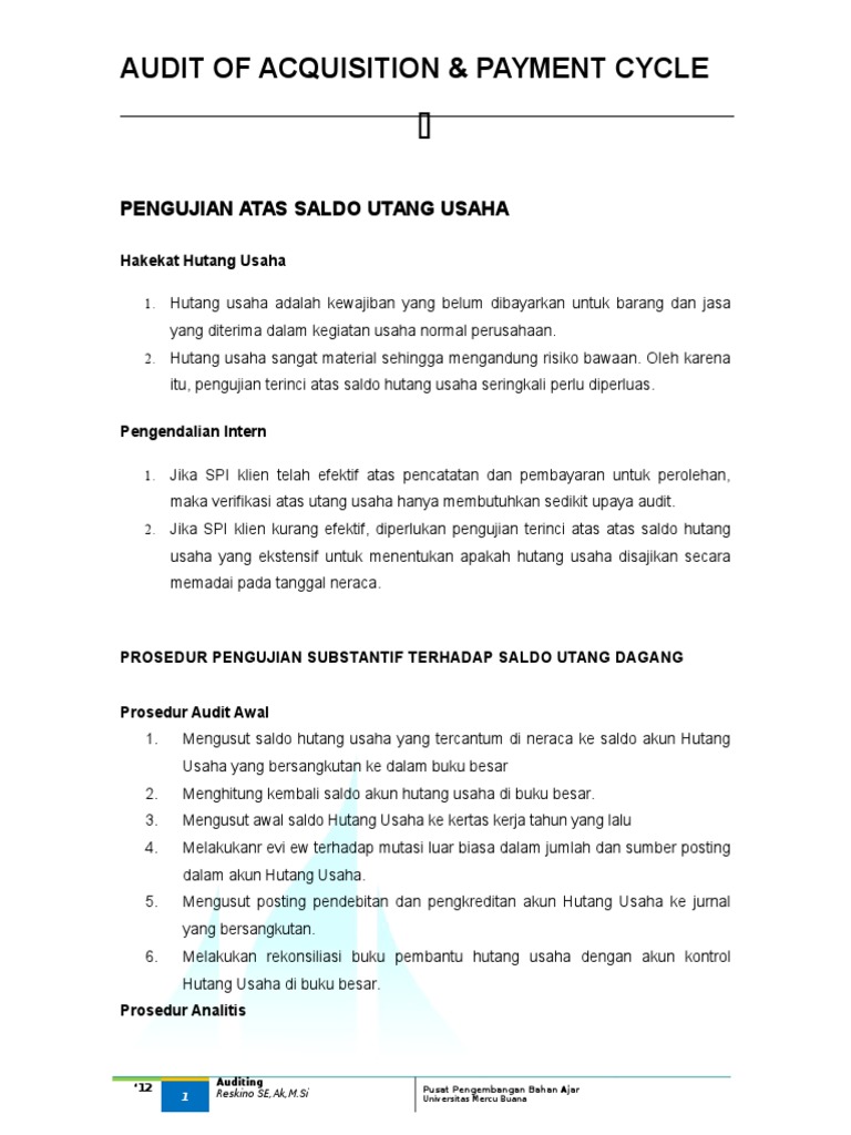 Audit Hutang Usaha | PDF