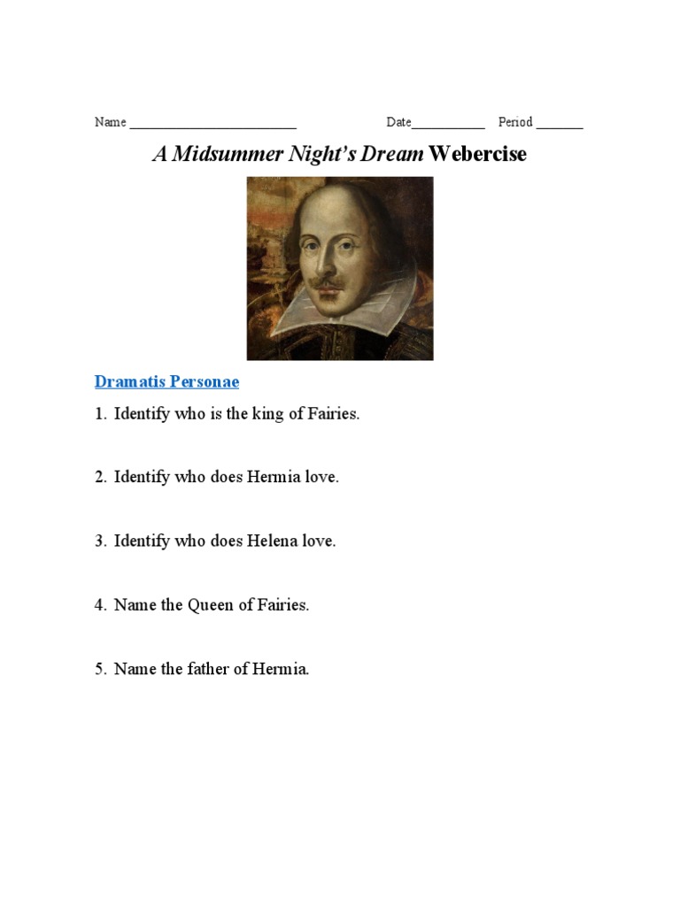 Midsummer Night's Dream Study Guide | PDF | Poetry