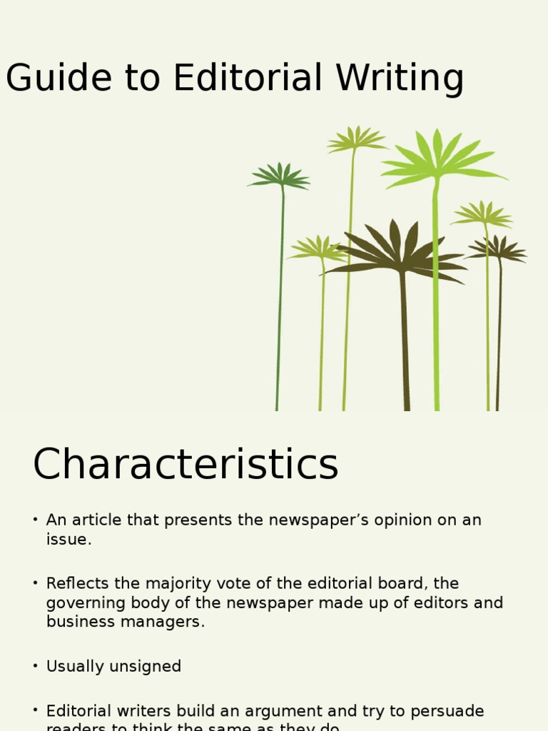 Guide To Editorials | PDF | Opinion | Persuasion