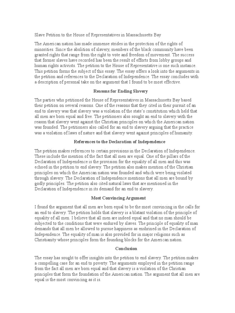 Reasons For Ending Slavery | PDF | United States Declaration Of ...