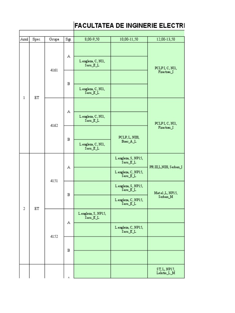 Orar Sem 1 Iesc | PDF