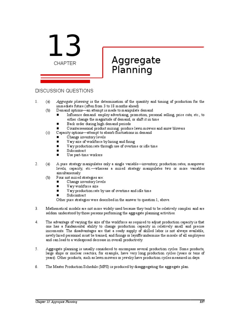 Aggregate Planning Strategies and Mathematical Models | PDF | Linear Programming | Mathematical ...
