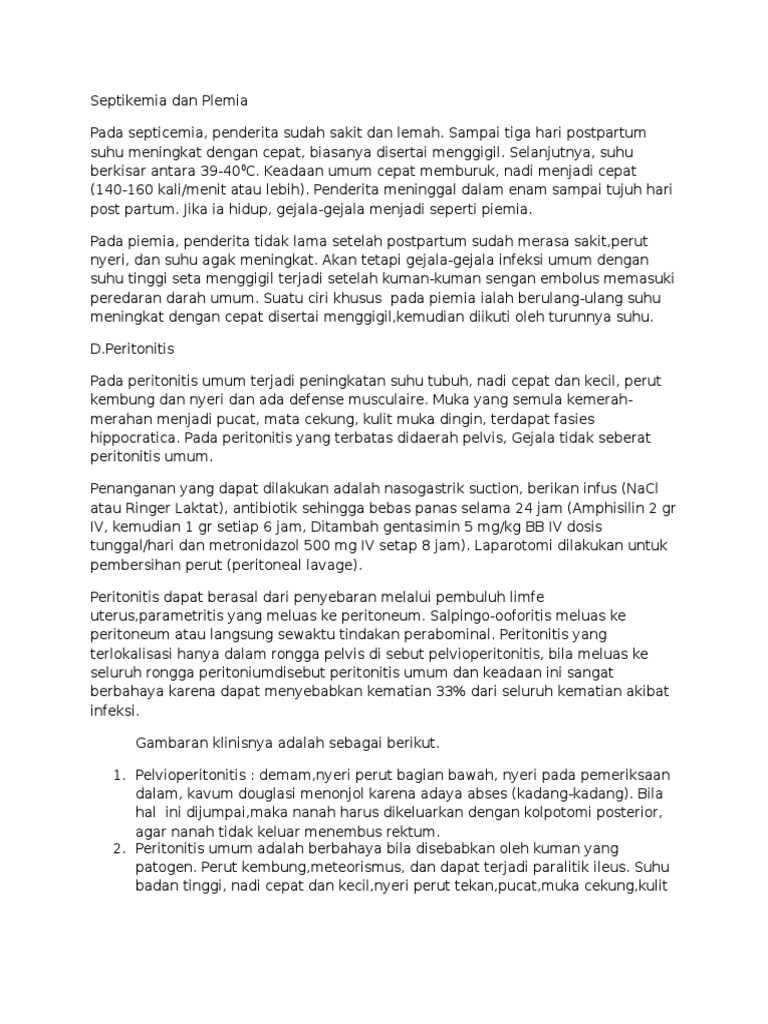 Septikemia Dan Plemia | PDF
