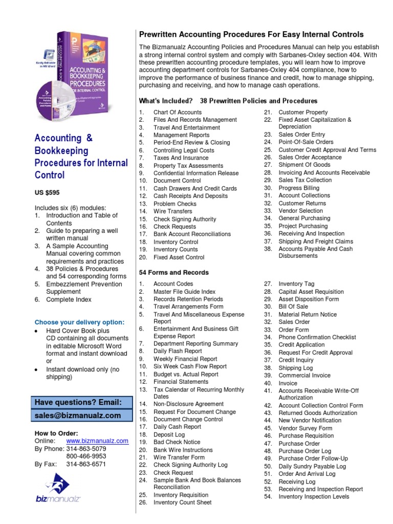 Accounting Procedures Manual Sample | PDF | Debits And Credits | Credit Card