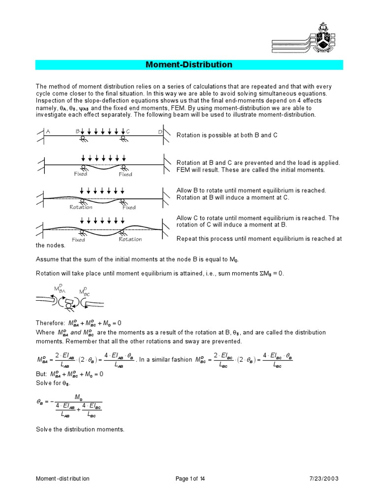 Moment Distribution | PDF | Materials Science | Applied And ...