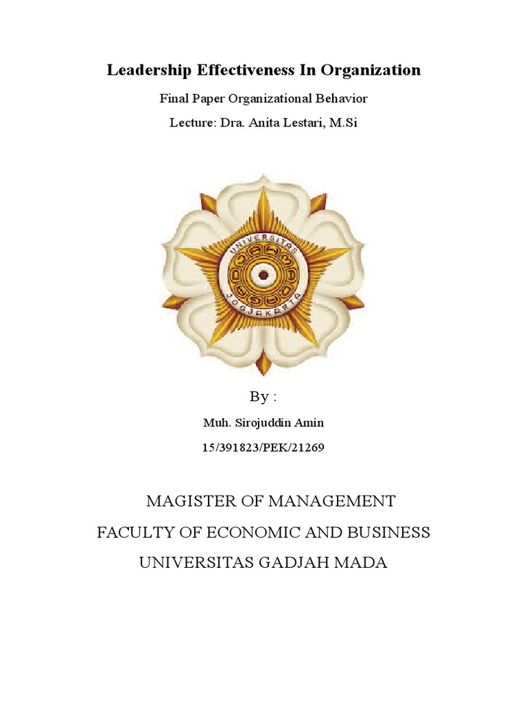 Leadership Effectiveness in Organization | PDF | Leadership | Motivation