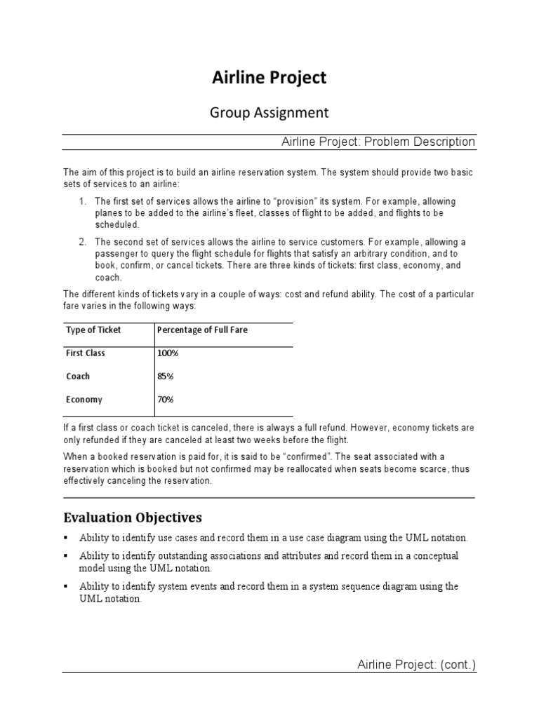 Airline Project: Group Assignment | PDF | Use Case | Unified Modeling ...