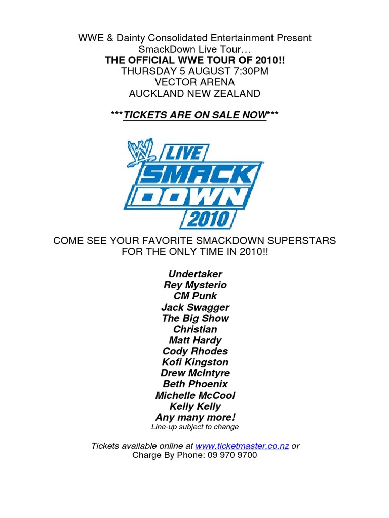 Official WWE Talent Line Up | PDF