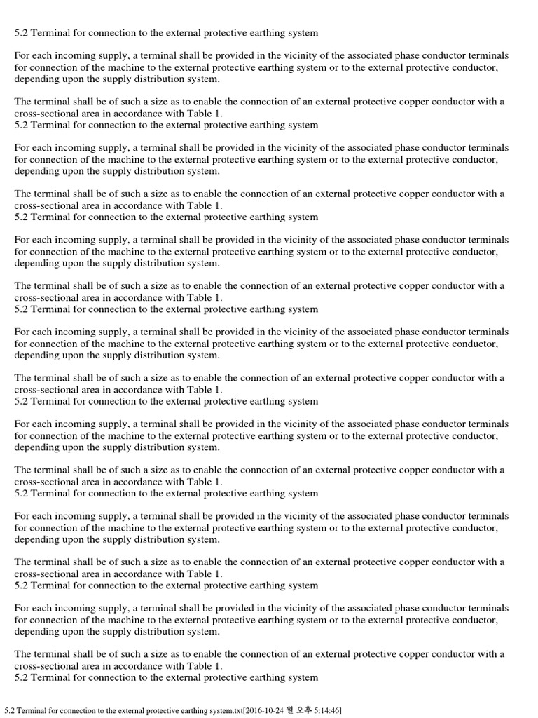 5.2 Terminal For Connection To The External Protective Earthing System ...