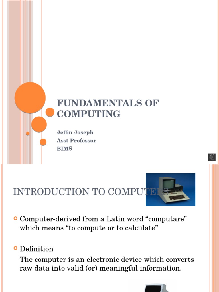 Fundamentals of Computing | PDF | Computer Data Storage | Computer Program