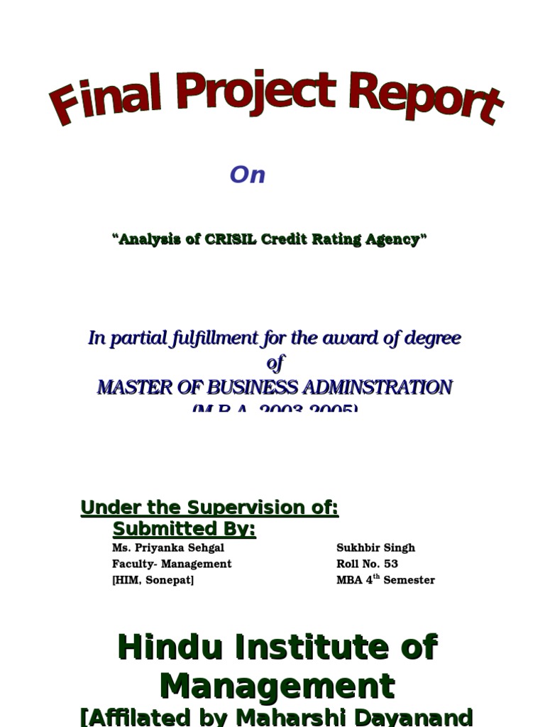 Analysis of CRISIL Credit Rating Agency | PDF | Credit Rating | Bonds ...