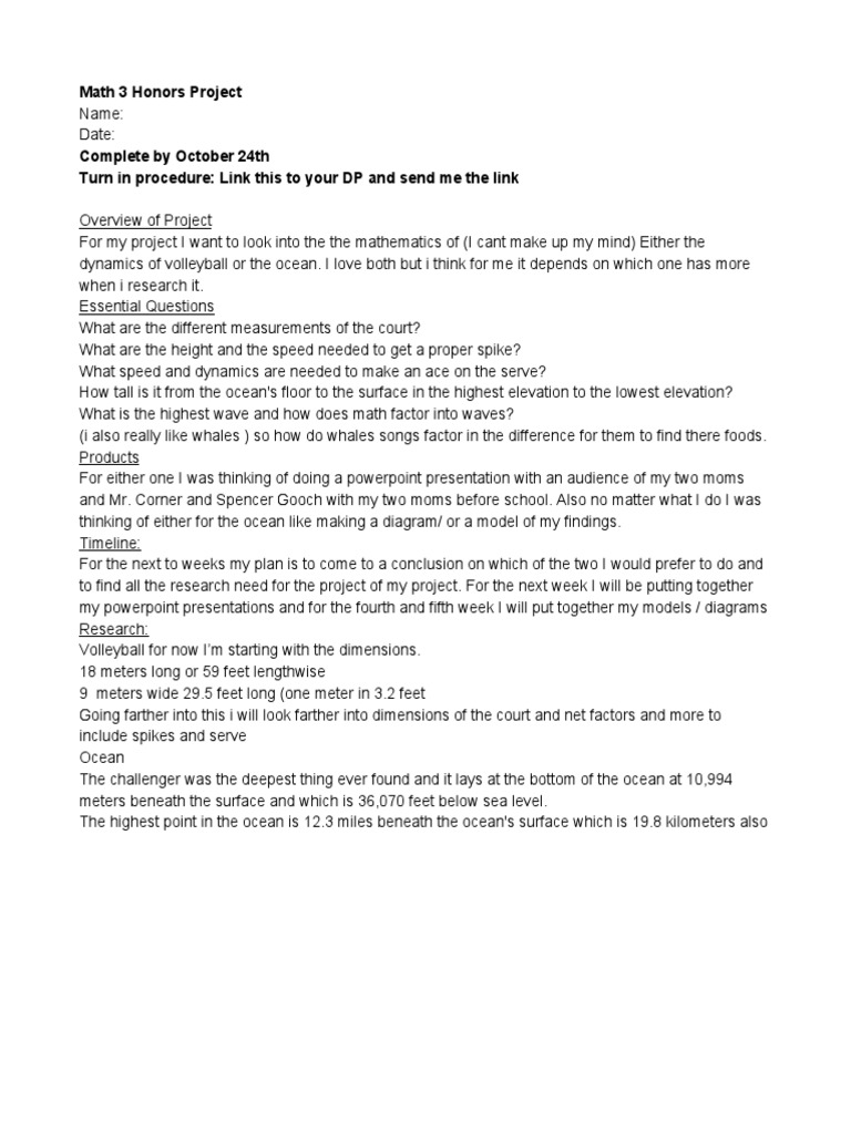 Math 3 Honorsprojectgroup | PDF | Nature