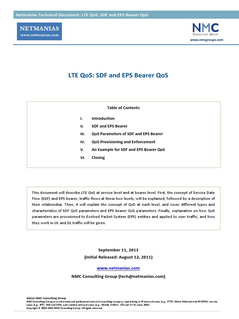 Netmanias.2013.09.11-LTE QoS - SDF and EPS Bearer QoS (En) PDF | PDF