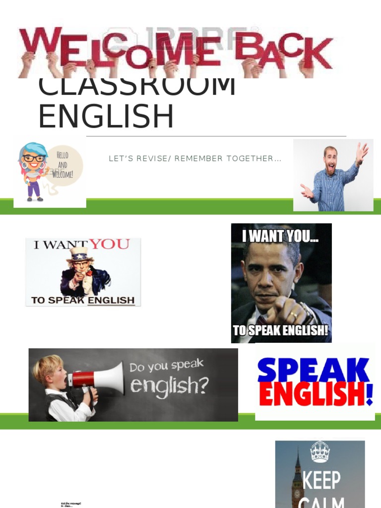 Classroom English: Let'S Revise/ Remember Together | PDF