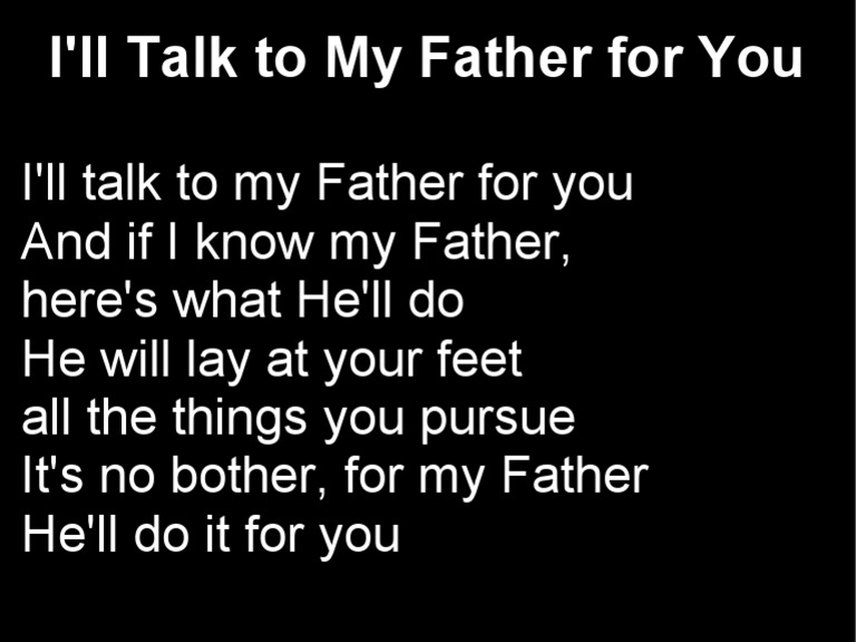 I'll Talk to My Father for You | PDF