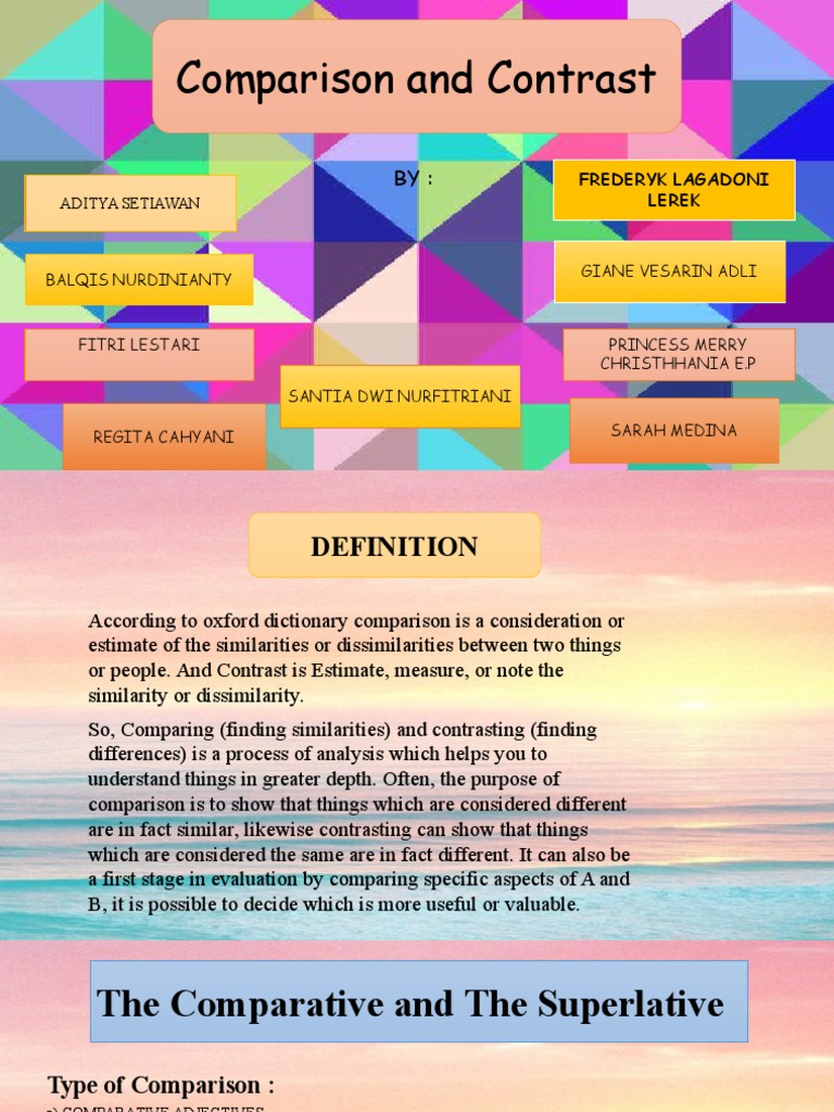 Comparison and Contrast | PDF | Adjective | Languages